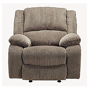 Signature Design by Ashley Draycoll Plush Manual Pull-Tab Rocker Recliner, Light Brown