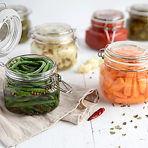 Galashield Glass Jars with Lids Food Storage Jars with Airtight Lids Leak Proof Glass Canisters Kitchen Jars [16 oz]