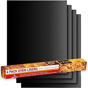 RENOOK Oven Liners for Bottom of Oven, 4 Pack Non-Stick Heavy Duty Oven Mat Set, BPA Free Kitchen Friendly Cooking Accessory, 15.75"x23"