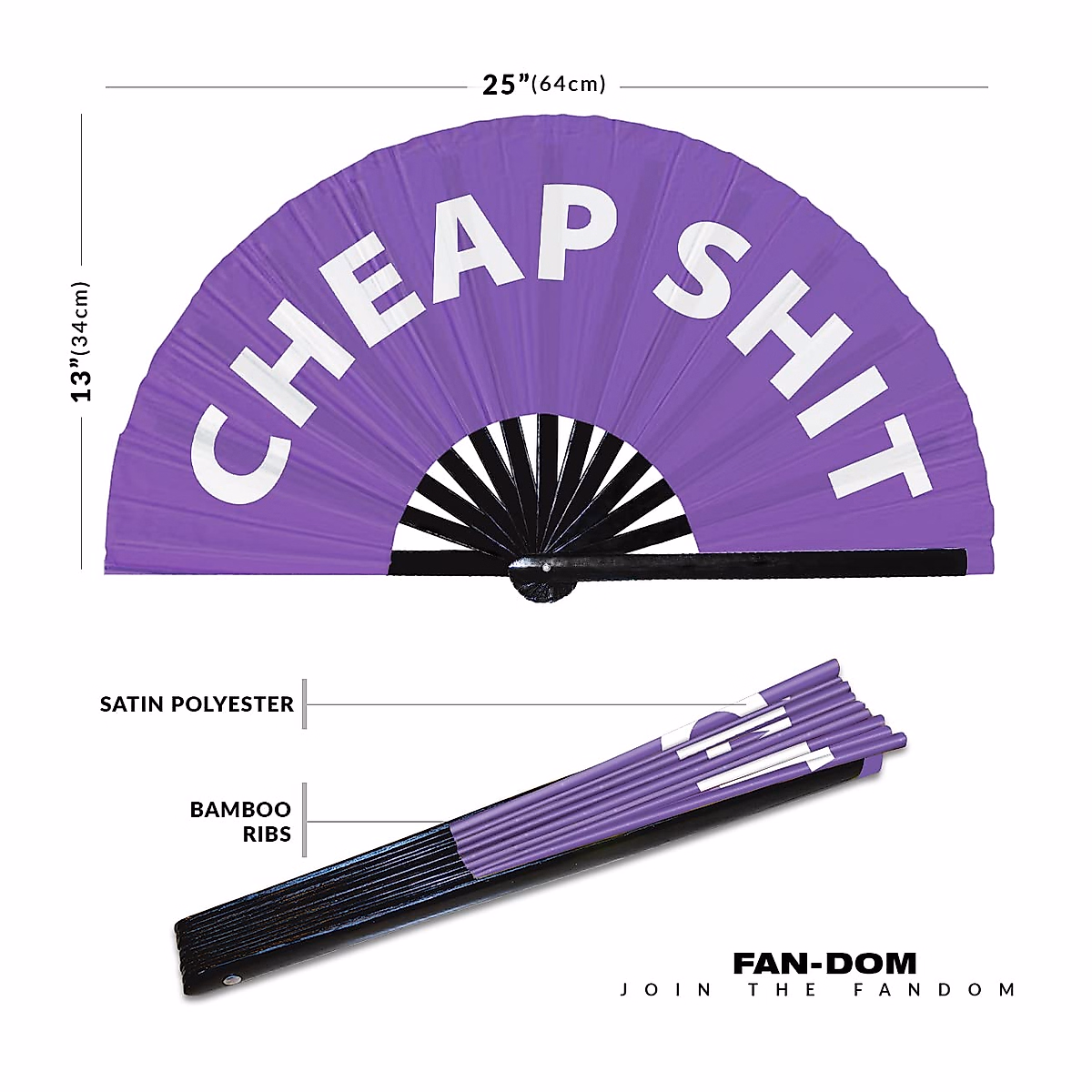 Cheap Shit hand fan foldable bamboo circuit hand fan funny gag slang words expressions statement gifts Festival accessories Rave handheld Circuit event fan Clack fans (Purple)