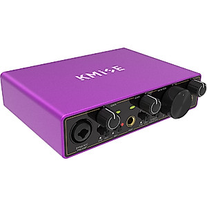 USB Audio Interface for PC-Kmise 2i2 Audio Equipment Computer Recording Sound Card,High Compatibility,Studio Quality Recording for Live Streaming Podcasting