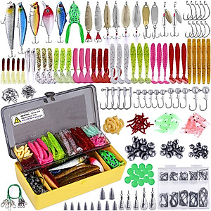 PLUSINNO 302PCS Fishing Lures Baits Tackle, 212PCS Fishing Accessories Kit