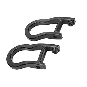 Aramox Front Recovery Hook Fit for, Pair Front Tow Hooks Black Heavy Duty Bow Shackles 84072463