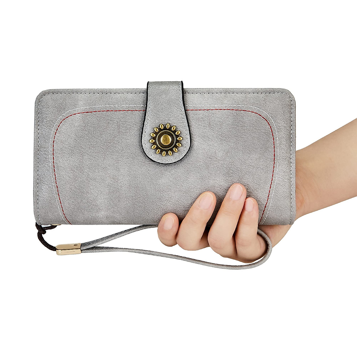 OPAGE Wallets for Women PU Leather Credit Card Holder with RFID Blocking Large Capacity Wristlet