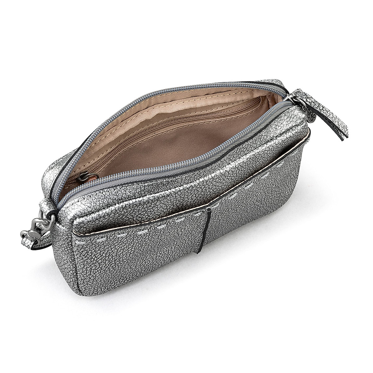 The Sak Cora Leather Crossbody, Dark Silver