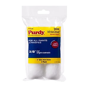 Purdy 140606042 4" Wire Mini Roller Replacements (2-Pack) 3/8" nap Dove, One Size, Multi, 2 Count
