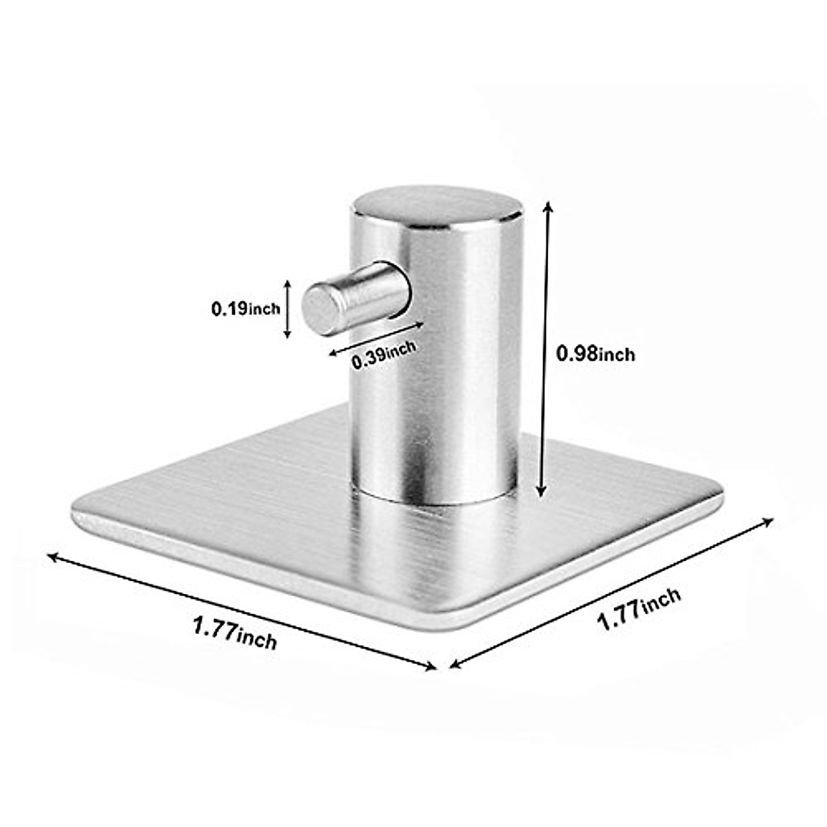 FrontTech Adhesive Hooks Heavy Duty Wall Hooks Waterproof Stainless Steel Hooks for Hanging Coat, Hat,Towel Robe Hook Rack Wall Mount- Bathroom and Bedroom 4-Packs