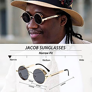 Technigadgets Jacob Steampunk Sunglasses (Gold Black)
