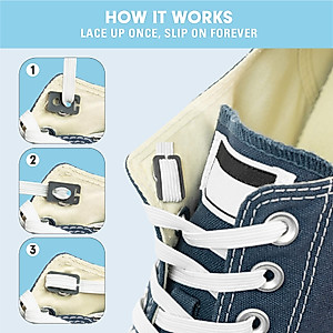 Xpand No Tie Shoelaces System with Elastic Laces - One Size Fits All Adult and Kids Shoes