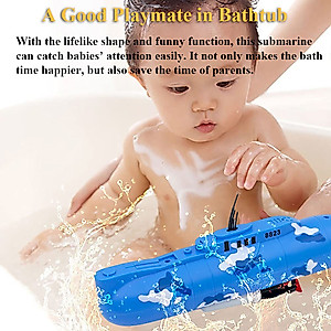 NEXTAKE Electric Submarine Toy Funny Pigboat Bath Toy Military Submarine Model Toy SUB Water Toy Bathtub Submarine Floating Toy for Kids (8823)