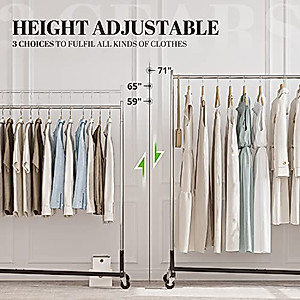 HOKEEPER Commercial Z Base Garment Rack Hold 400LBS Heavy Duty Clothing Rack Adjustable Rolling Clothes Rack for Hanging Clothes Racks on Wheels Portable Z Rack, Chrome Finish