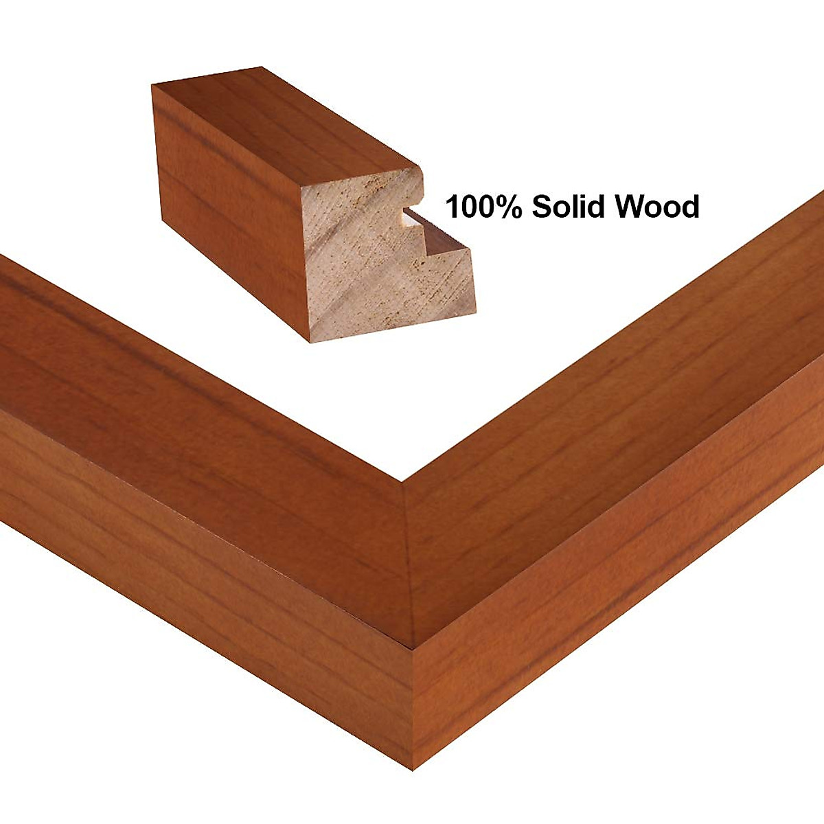 RPJC 11x14 inch Picture Frame Made of Solid Wood and High Definition Glass Display Pictures 8x10 with Mat or 11x14 Without Mat for Table Top Display and Wall Mounting Photo Frame with Stand Brown