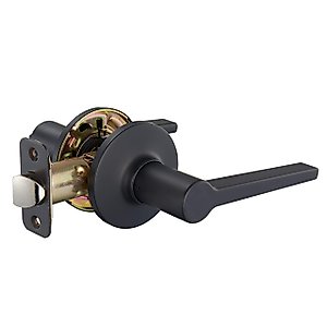 Amazon Basics Manchester Door Lever - Passage - Matte Black, 6-Pack