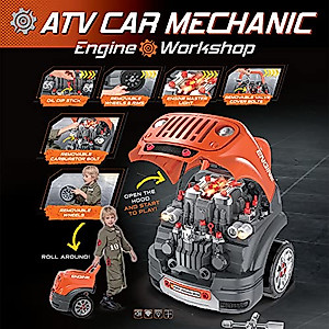 The Bubble Factory ATV Car Mechanic Engine Workshop Remote Control Car with Lights and Realistic Sound Effects - 3 Years+