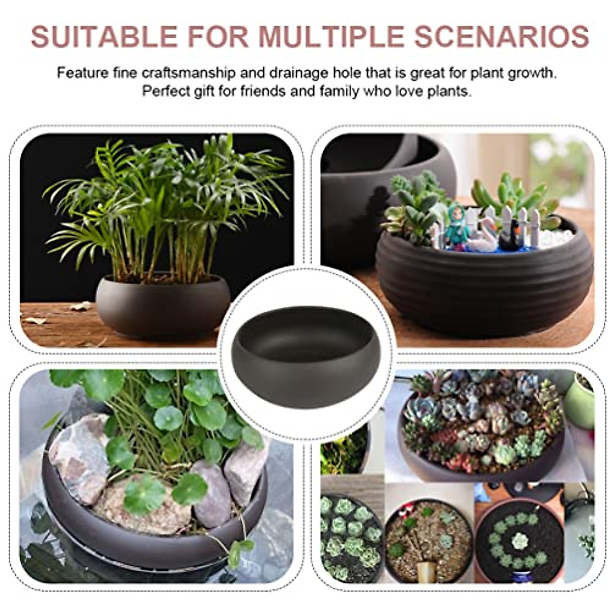 Zerodeko Small Terrarium Purple Sand Succulent Flower Pot Pet Decorations Purple