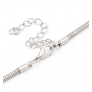 NVENF Long Sweater Chain Double Circle Pendant Necklace Bold Snake Chain Women Statement Necklace (Silver-tone)