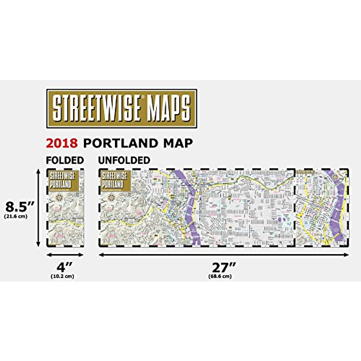 Streetwise Portland Map - Laminated City Center Street Map of Portland, Oregon (Michelin Streetwise Maps)