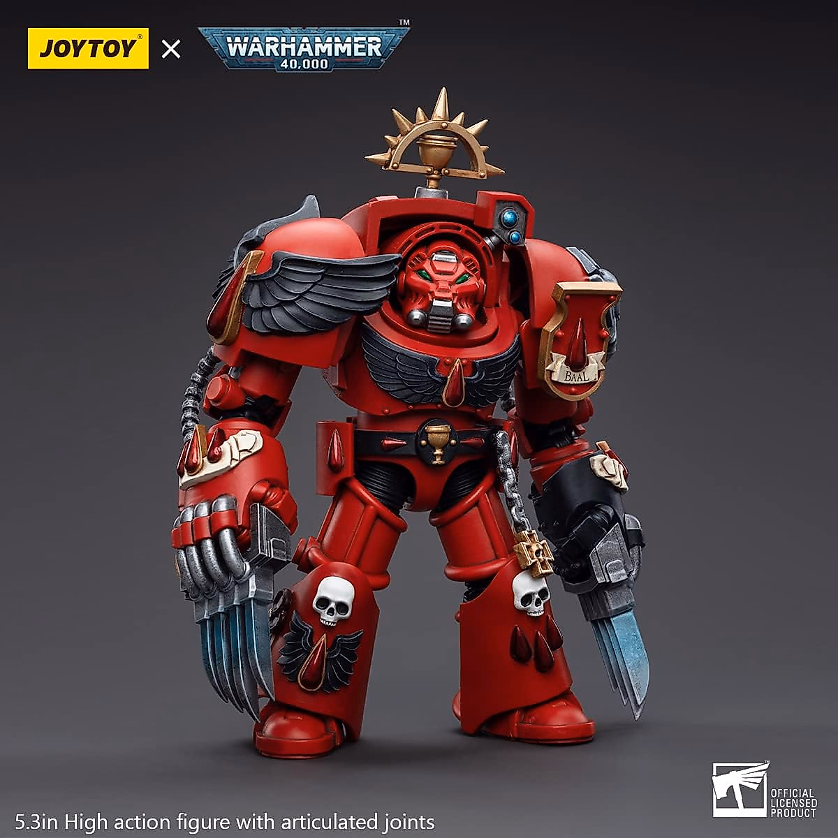 Joytoy 1/18 Action Figure Warhammer 40k Mecha 5.3in High Model Toy Blood Angels Assault Terminators Brother Tyborel