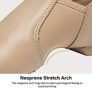 Stelle Jazz Shoes for Girls and Boys Slip-On Leather Dance Shoes (Toddler/Little Kid/Big Kid)(SJ05-Tan,1ML