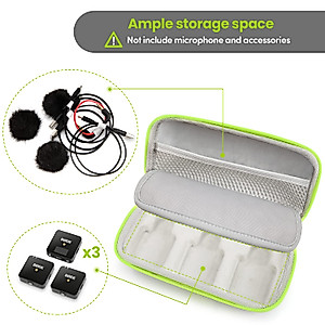 YOUSHARES Wireless Go 2 Hard Carring Case - Professional Flocking Mic Case Compatible with Rode Wireless GO II Dual Channel Compact Digital Wireless Microphone System (black)