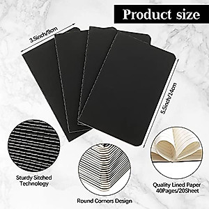 60 Pack Pocket Notebook Mini Notebooks Small Notebooks Softcover Mini Notepad Lined Pocket Journal Memo Notepad for Students Traveler Supplies, 3.5x5.5 Inch, 20 Sheets 40 Lined Pages (Simple Style)
