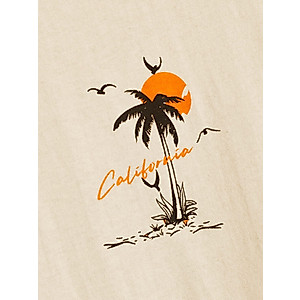 SOLY HUX Men's Graphic T Shirts Short Sleeve Tees Letter Print Summer Casual Tee Top Khaki L