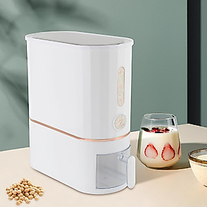 LOYALHEARTDY 22 Lbs Rice Dispenser with Airtight Locking Lid, Large Grain Container Storage with Lid Measuring Cylinder Moisture Proof Household Cereal Dispenser Bucket for Kitchen Soybean Corn