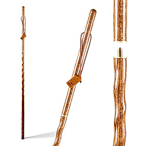 Brazos Trekking Pole Hiking Stick for Men and Women Handcrafted of Lightweight Wood and made in the USA, Red Oak, 55 Inches