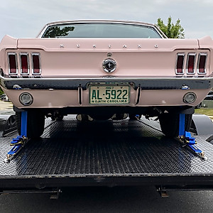 Mac's Tie-Downs Tire Block Strap Pack - E-Track Option - Blue