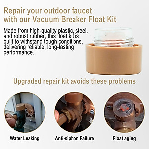 RK-17VB Vacuum Breaker Float Kit, Anti-Siphon Wall Faucet Repair Kit, Anti Siphon Valve Repair Kit, Compatible with Woodford Model 17 (4 Packs)