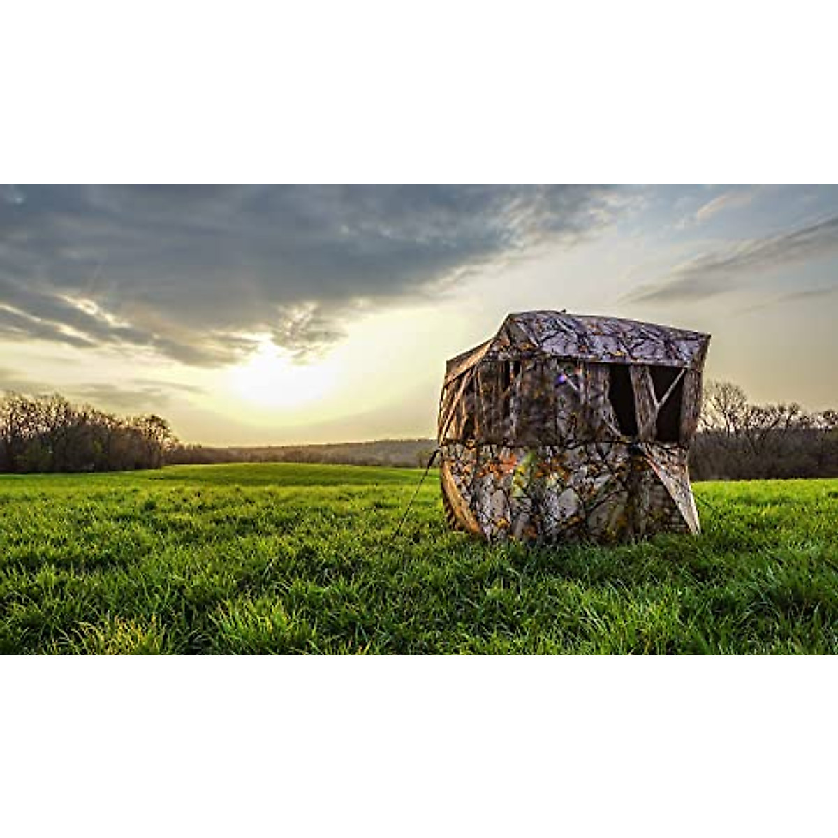 Muddy Hunting Outdoors Water Resistant Black Backed 3-Person Easy Set Up VS360 Ground Blind - Epic Camo