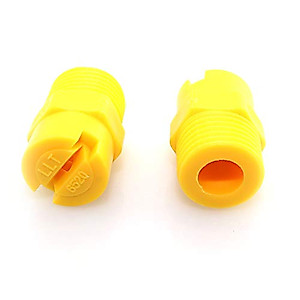 DGZZI Flat Fan Spray Tip 5PCS 1/2 Inch Male Threaded 65 Degree PP Standard Veejet Yellow Nozzles