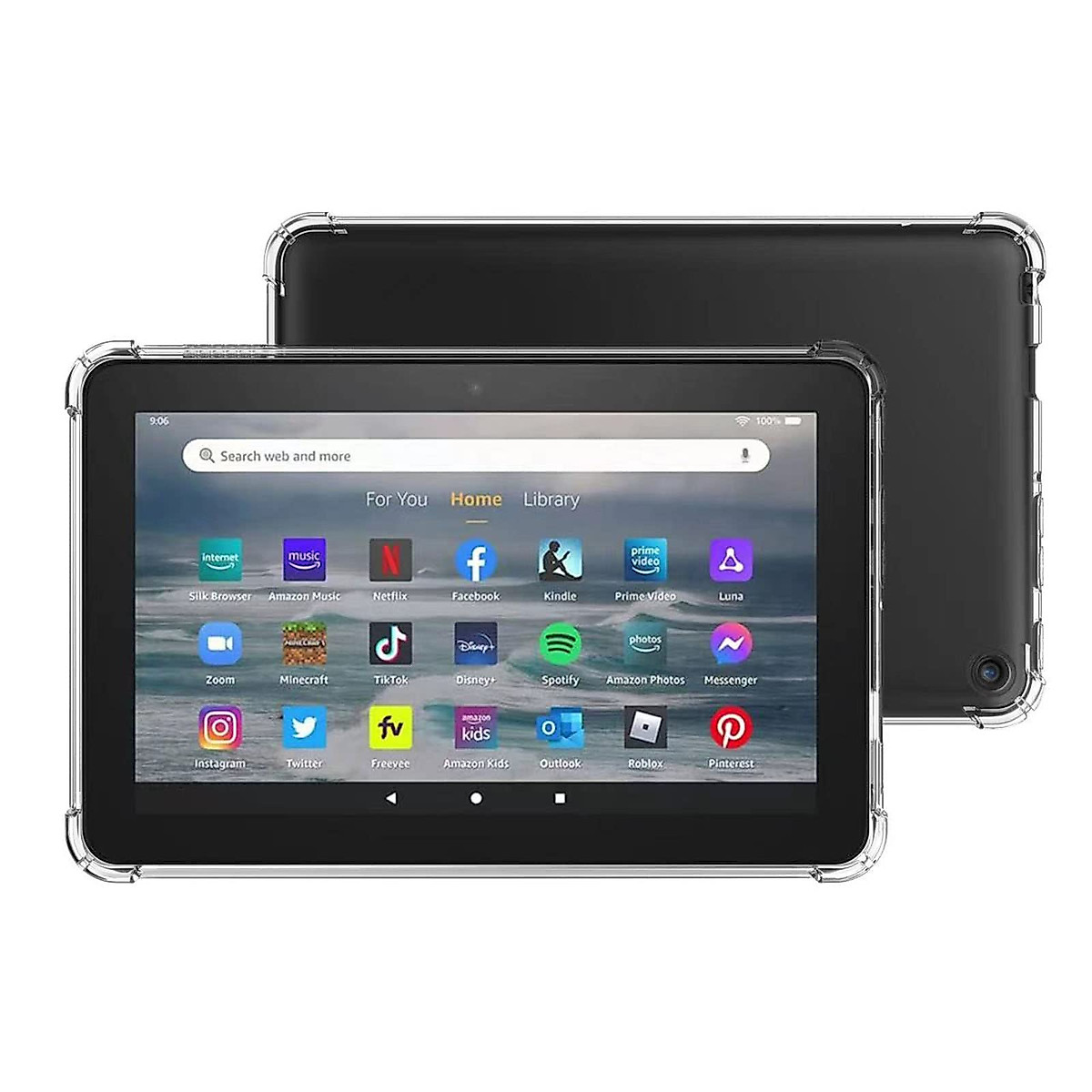 REASUN Case for Kindle Fire 7 2022 Release, Ultra Clear Soft Flexible Transparent TPU Shell Case Skin Bumper Back Cover for All-New Amazon Kindle Fire 7 Tablet 12th Generation 2022 Release, Clear