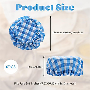 Andibro 6Pcs Jar Cover Cloth, Sourdough Starter Jar Cloth Covers Breathable Fabric Covers Reusable Cotton Cloth Covers for 3-4 Inch Jar Mouth Baking Supplies