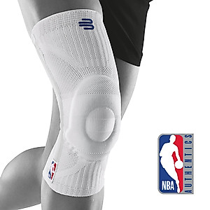 BAUERFEIND Knee Bandage Sports Knee Support NBA Unisex in White, 1 Sports Knee Support for Basketball, Wearable on Right and Left Knee, Knee Brace