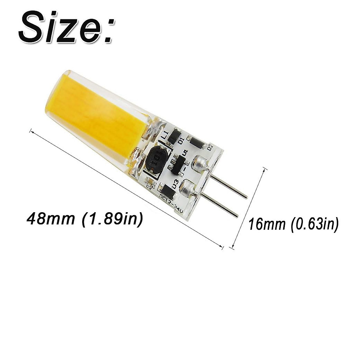 Klgeivb G4 LED Light Bulbs 3000K Warm White Lighting Dimmable, 5W Equivalent to 50W AC 110V-120V, Bi-pin LED Bulb Silicone G4 LED Bulbs (5-Pack)