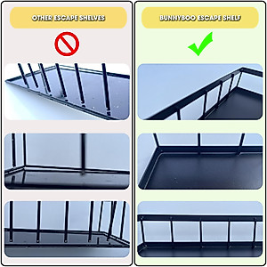 BUNNYBOO Black Metal Mini Fire Escape Wall Shelf Display with Basket for Books, Figurines, Plants, Action Figures Staircase & Ladder Design, Fire Escape Bookshelf, City Stair Shelf (Style 1)