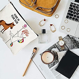 NC Fun 30th Birthday Gift for Women,Unicorn Makeup Cosmetic Bag,Toiletry Jewelry Travel Accessories Organizer Zipper Pouch,Birthday Gift for Wife Sister Friend Auntie Colleague