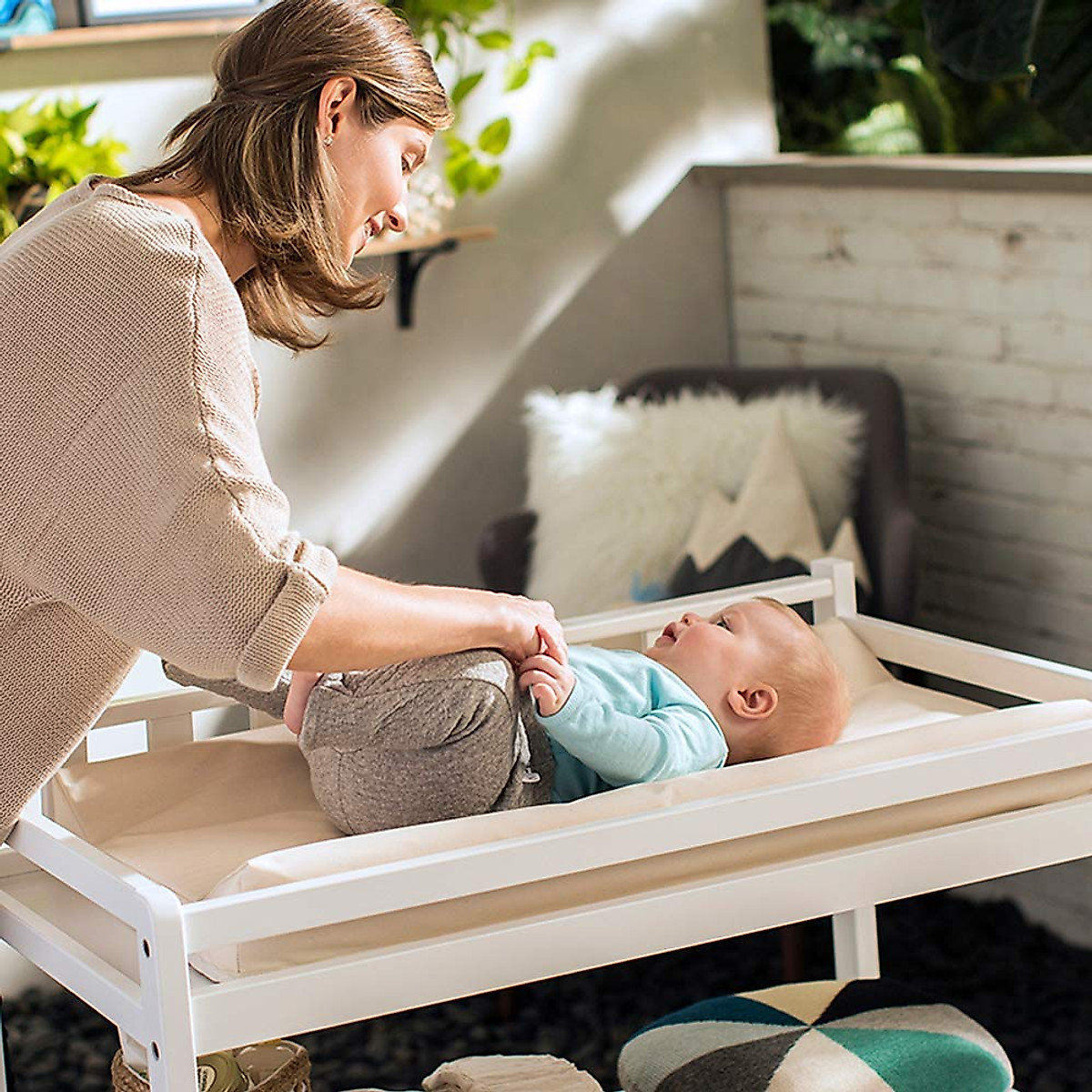 Naturepedic Organic Contoured Changing Pad for Changing Table, Changing Pad Cover Sold Separately, 2-Sided