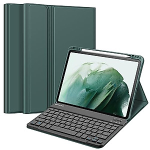 Fintie Keyboard Case for iPad Pro 11-inch (4th / 3rd Generation) 2022/2021 - Soft TPU Back Cover with Magnetically Detachable Bluetooth Keyboard, Also Fit iPad Pro 11" 2nd / 1st Gen, Midnight Green