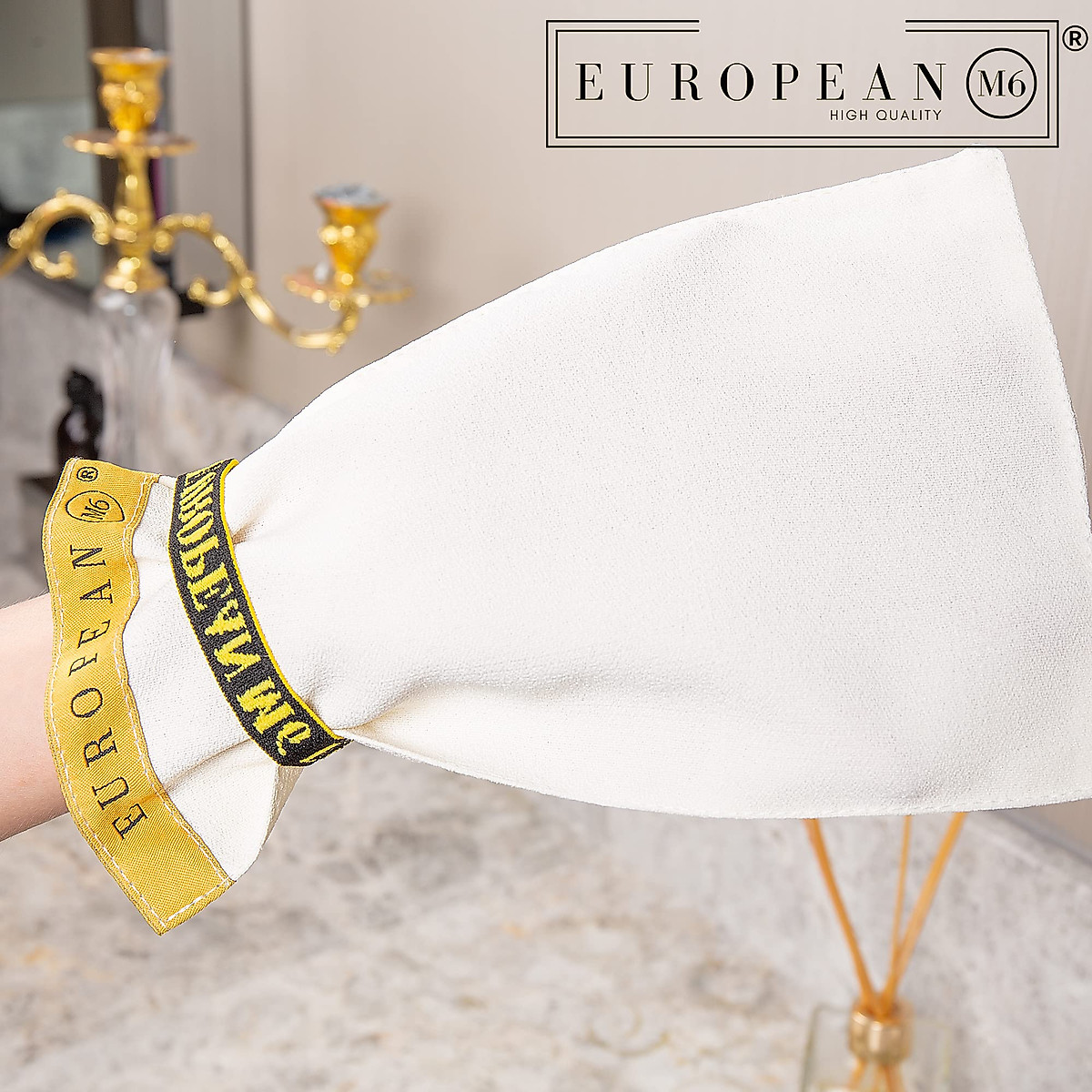 EUROPEAN M6 Niche Product, Deep Exfoliating Mitt Body Scrubber, Dead Skin Remover Treatment For Smooth Skin