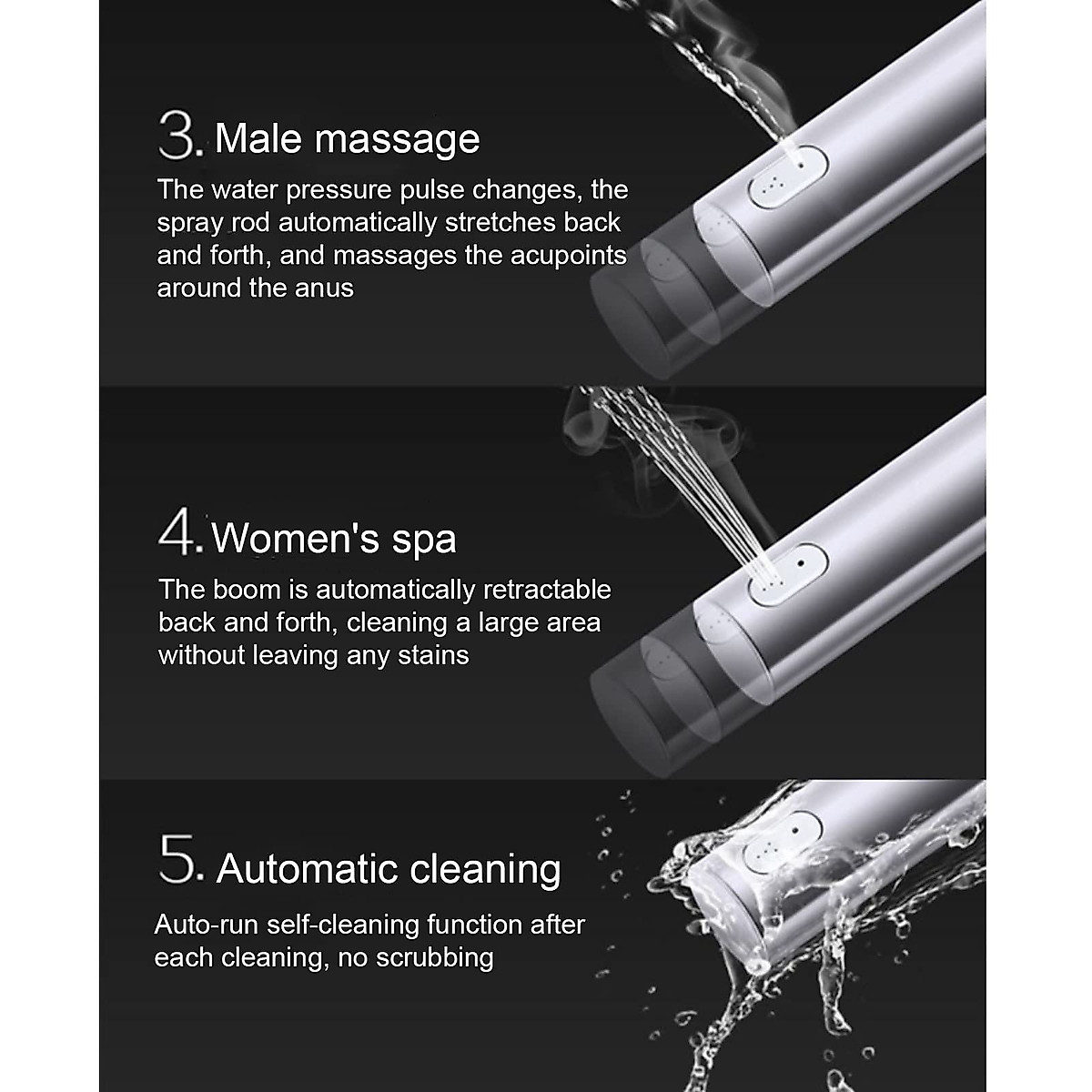 JYMYGS Electronic Bidet Toilet Seat Elongated Smart Heated Toilet Seat, Temperature Controlled Wash, Warm Air Dryer, Smart Touch Panel, Adjustable Warm Water Function, LON007MKJ