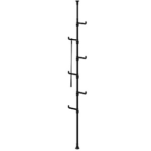 DYN Ptah Adjustable Coat Rack 65" to 116" with 6 Hooks, Freestanding Tension Rod Coat Hanger Floor to Ceiling, Heavy Duty Clothes Rack for Entryway, Living Room, Bedroom, Hanging Clothes, Hats, Bags