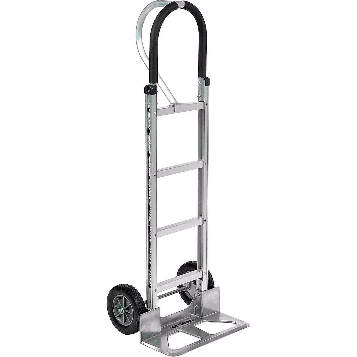 Global Industrial Aluminum Hand Truck Loop Handle, Mold-On Rubber Wheels