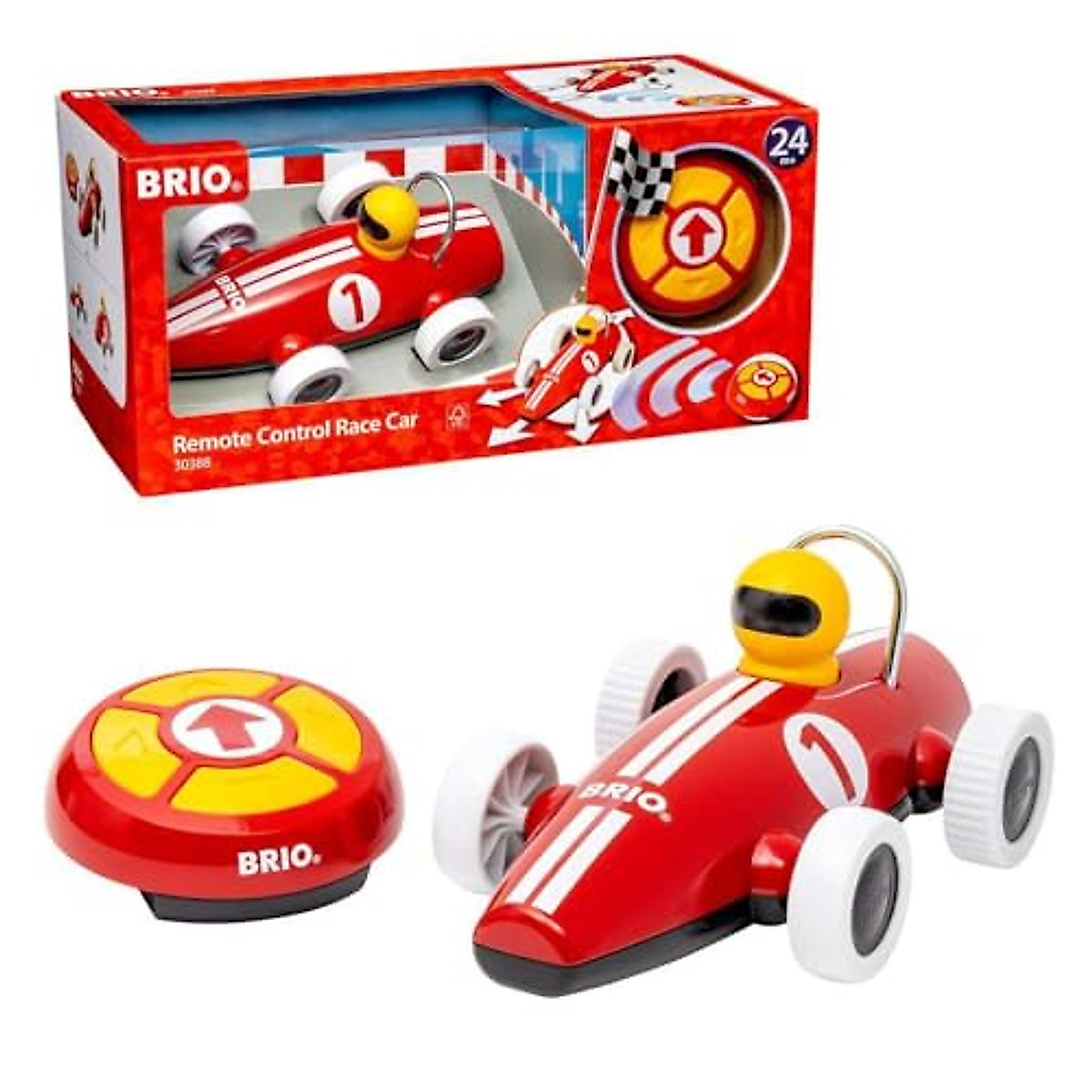 BRIO 30388 Remote Control Race Car - Interactive Racing Toy for Toddlers | Age Appropriate Design | High Impact-Resistant Plastic | Skill Development | Safety Assured