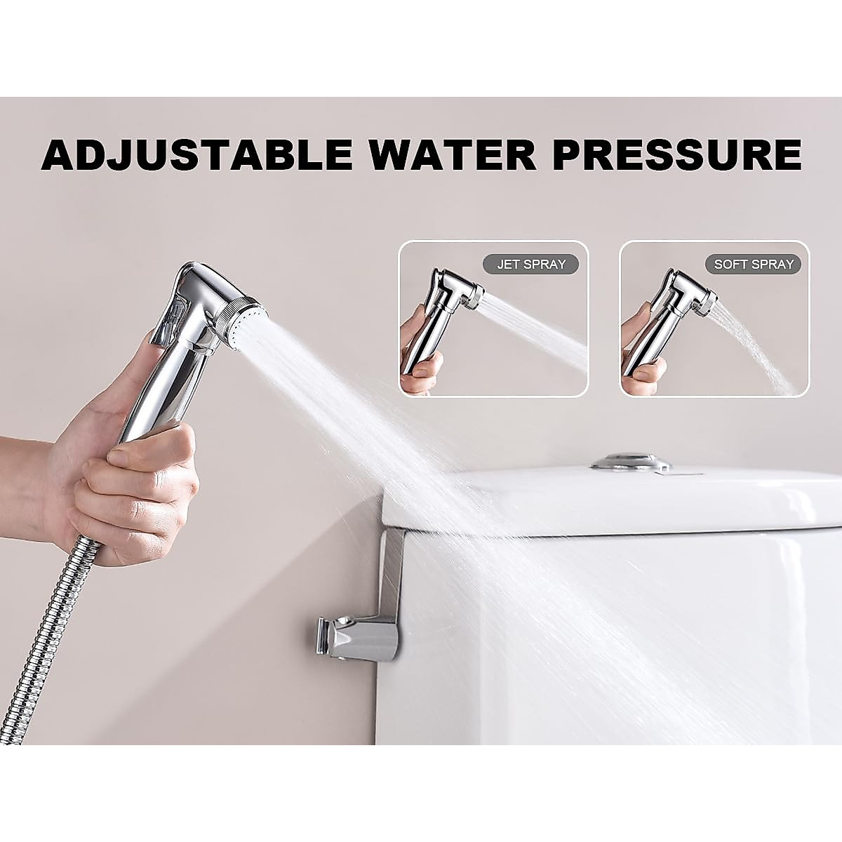 YUNZHIZHAO Powerful Handheld Bidet Sprayer for Toilet/Bathroom, Multi-Purpose Spray with Complete Premium Accessories