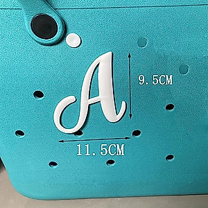 Koomduk Alphabet Charms Compatible for Bogg Beach Bag Decorative Accessories Beach Bag Charms Insert Personalize your Tote Bag (A)
