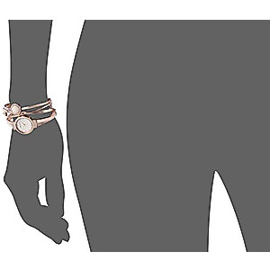 Anne Klein Women's AK/3292LPST Premium Crystal Accented Rose Gold-Tone and Blush Pink Watch and Bangle Set