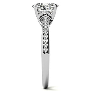 10K Solid White Gold Handmade Engagement Rings, 2 CT Oval Cut Moissanite Diamond Solitaire Wedding/Bridal Ring for Women/Her, Minimalist Ring Anniversary Ring Gifts (4)