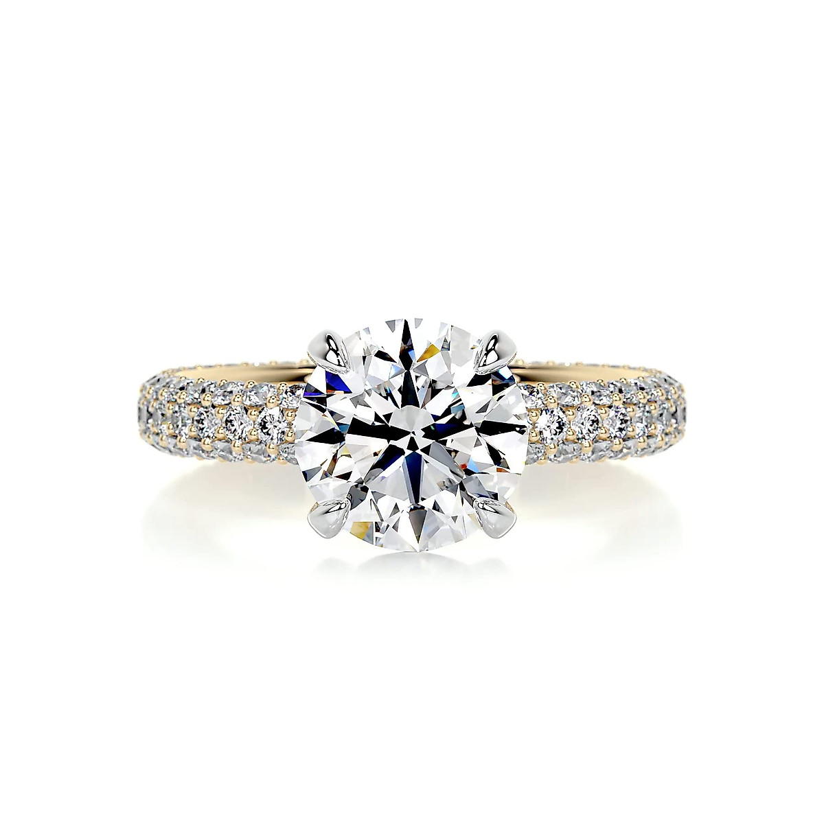 Ayafee 2.5 Carat (ctw) Round Cut Moissanite Engagement Ring for Her 925 Sterling Silver 10K 14K 18K Gold Women's Engagement Ring - 18K Gold